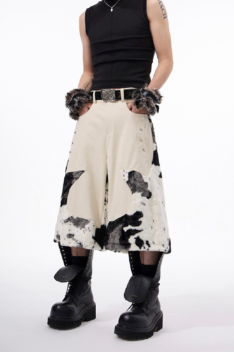 Patchwork Fleece Fur Shorts – Copping Zone