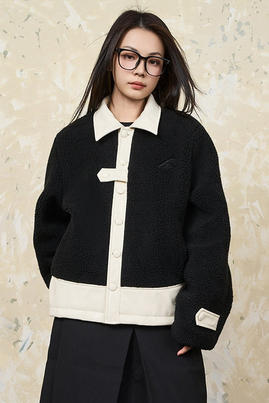 PU Leather Stitched Sherpa Jacket – Copping Zone