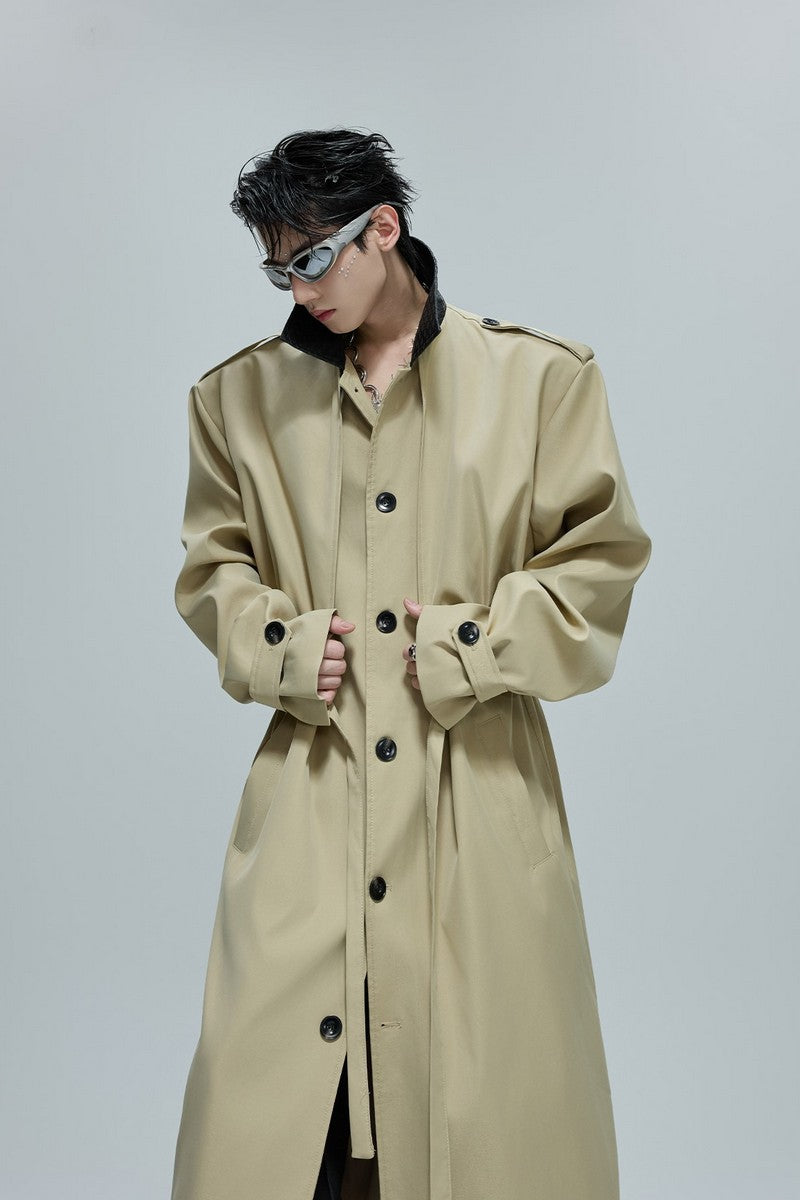 Deconstructed Woven Faux Layer Trench - Argue Culture – Copping Zone