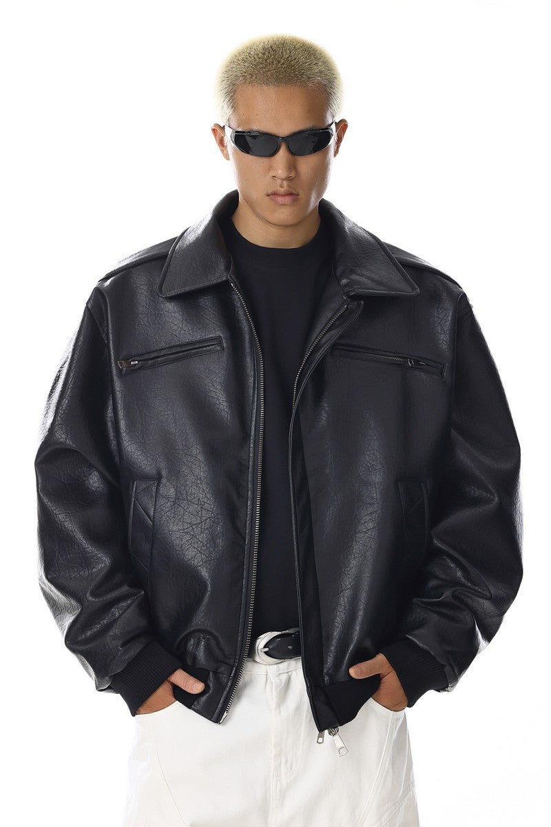 Distressed Textured Biker Jacket - MEBXX – Copping Zone