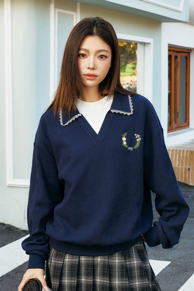 Retro Waffle Embroidery Polo Shirt - Harsh and Cruel – Copping Zone