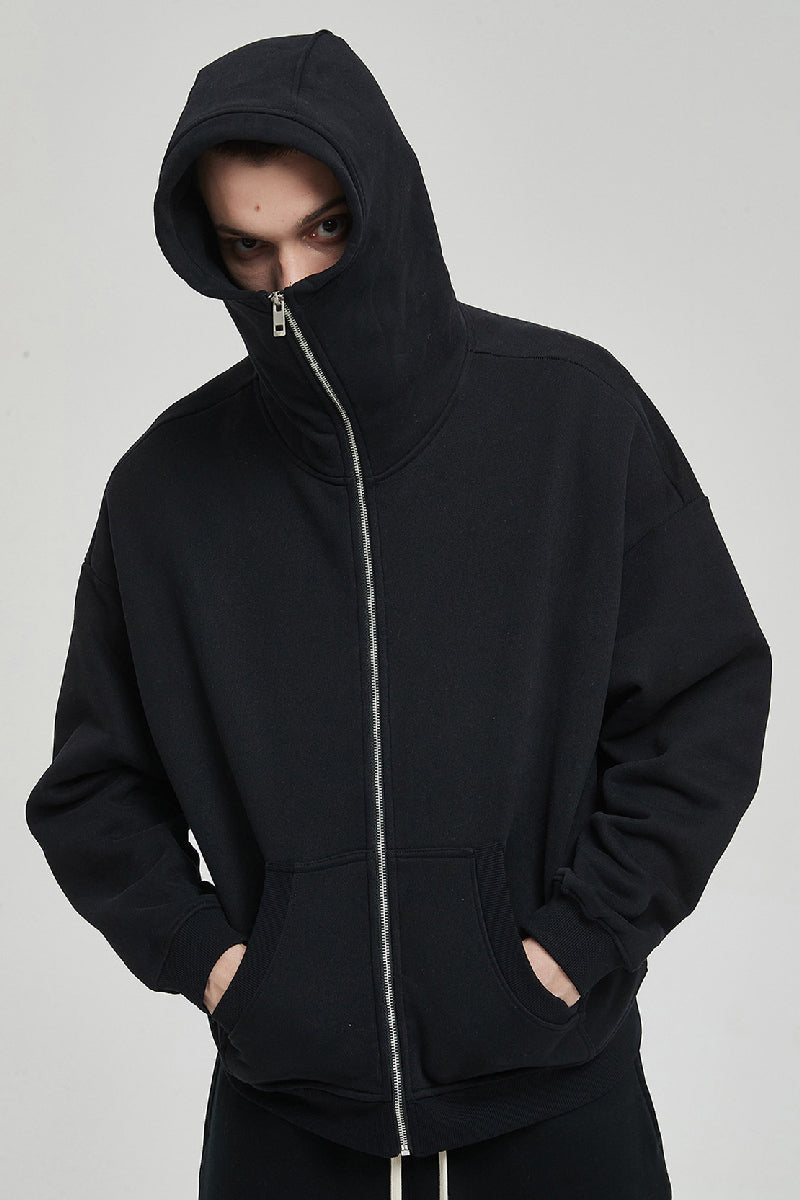 High Collar Zip-Up Hoodie – Copping Zone