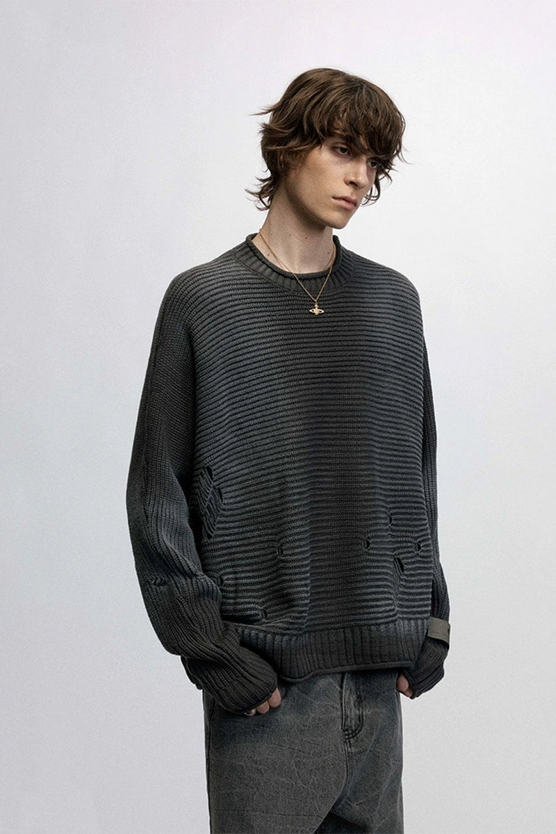 Distressed Knit Sweater – Copping Zone